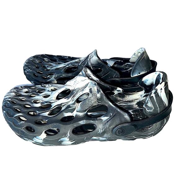 Merrell | Shoes | Merrell Hydro Moc Black And Gray Tiedye Foam Sandals ...